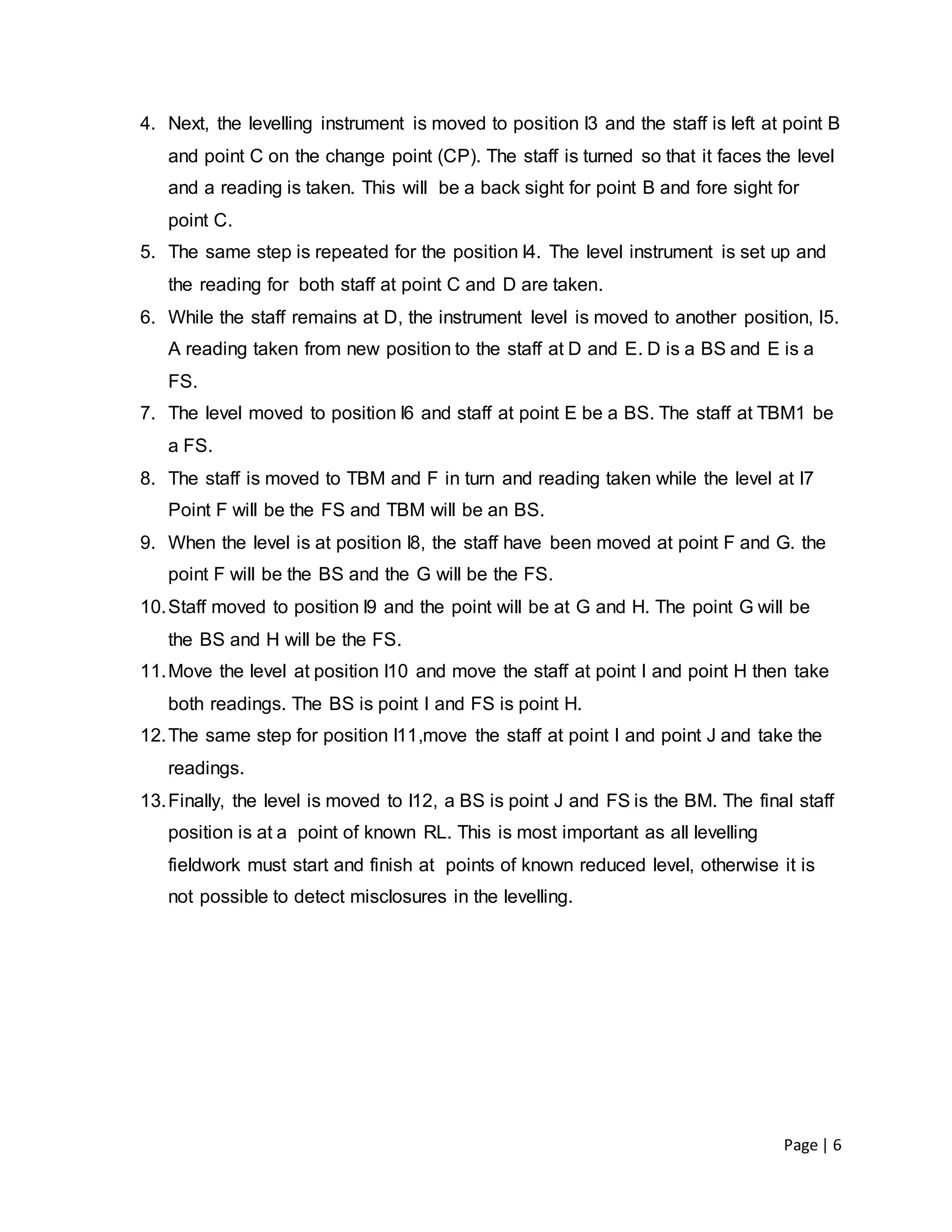 engineering survey 1 report levelling | DOCX