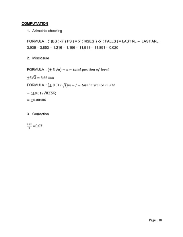 engineering survey 1 report levelling | DOCX