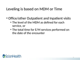level MDM physician educatiuon for the bill.pptx