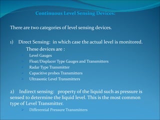 Level Measurement | PPT
