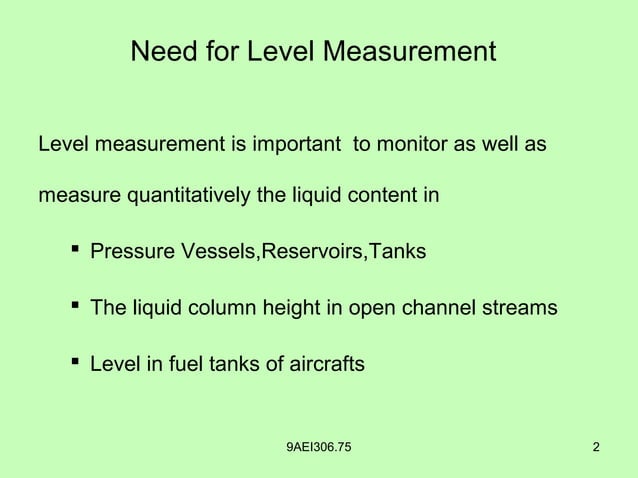 Level measurement | PPT | Physics | Science