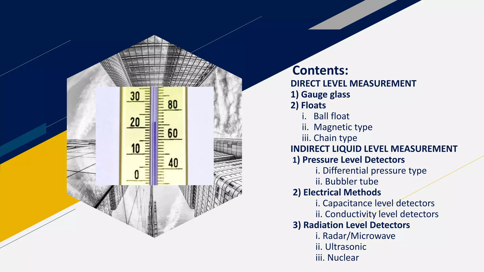 Level measurement instruments | PPTX