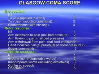 Level of consciousness (GCS) | PPTX