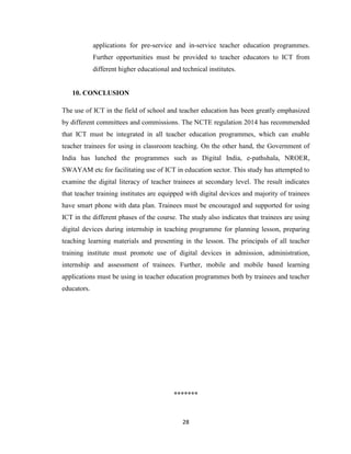 Level of digital literacy among teacher trainees in odisha | PDF