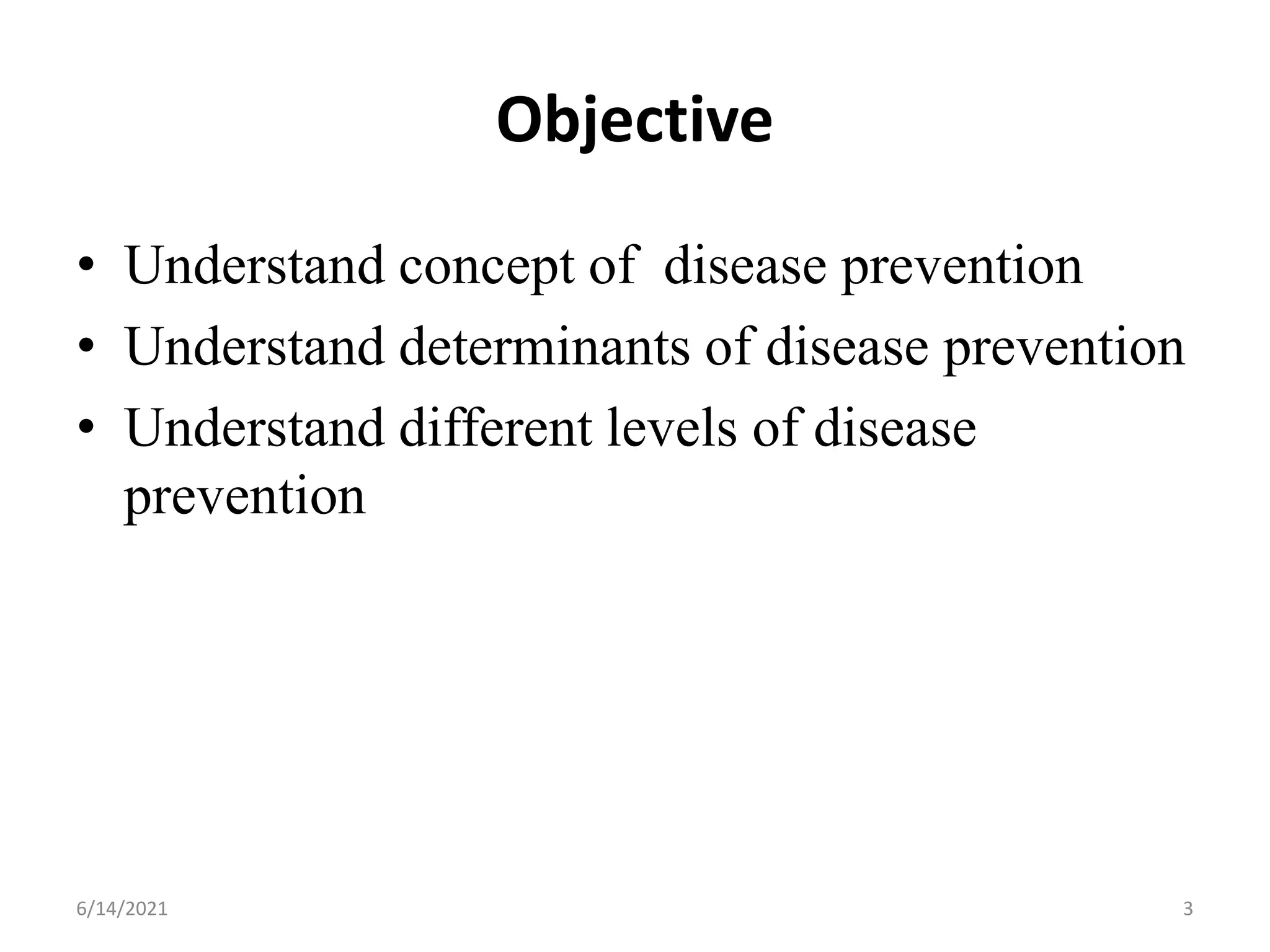 Levels of disease prevention | PPTX