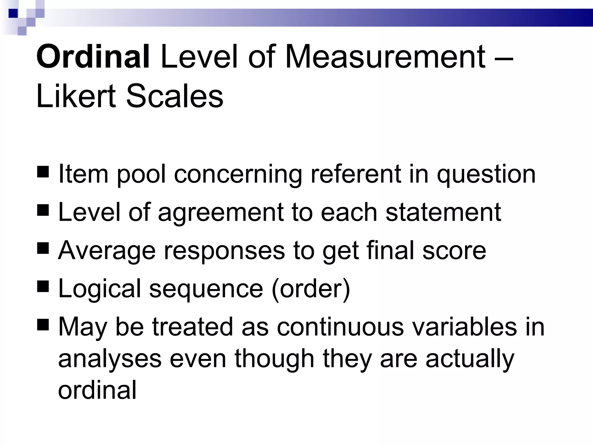 Level Of Measurement | PPT