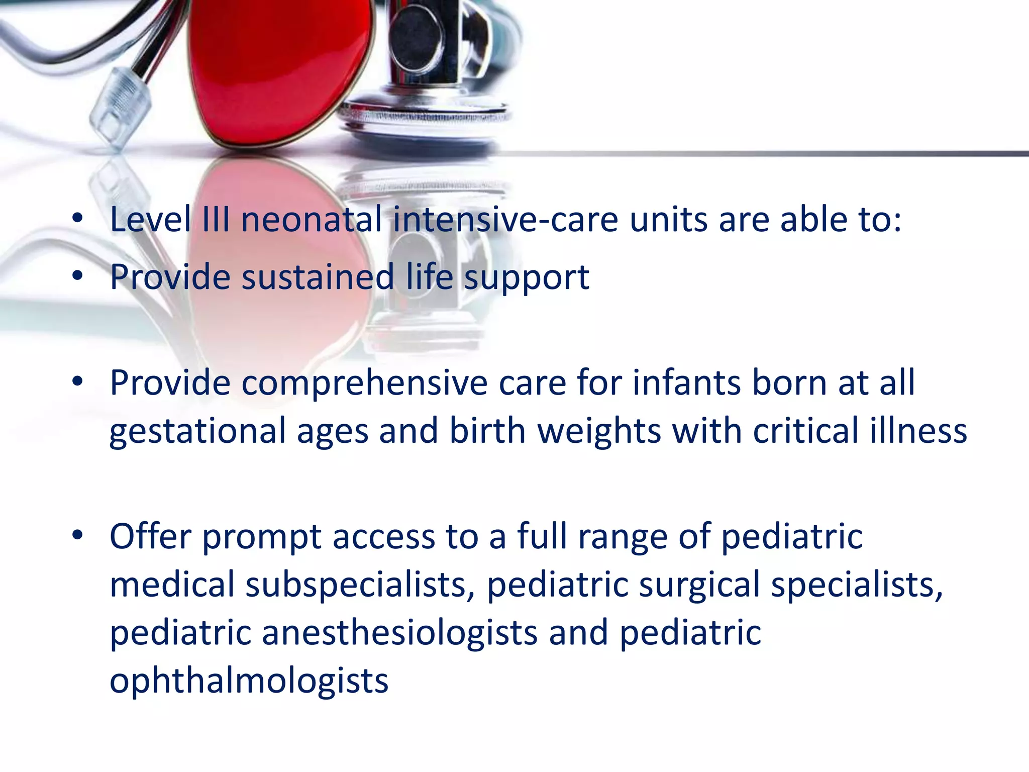 Level of neonatal care, Level I,Level II, Level III whole nursing care ...