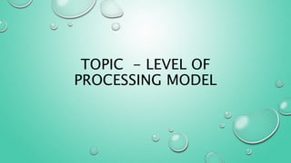 Level of processing | PPTX