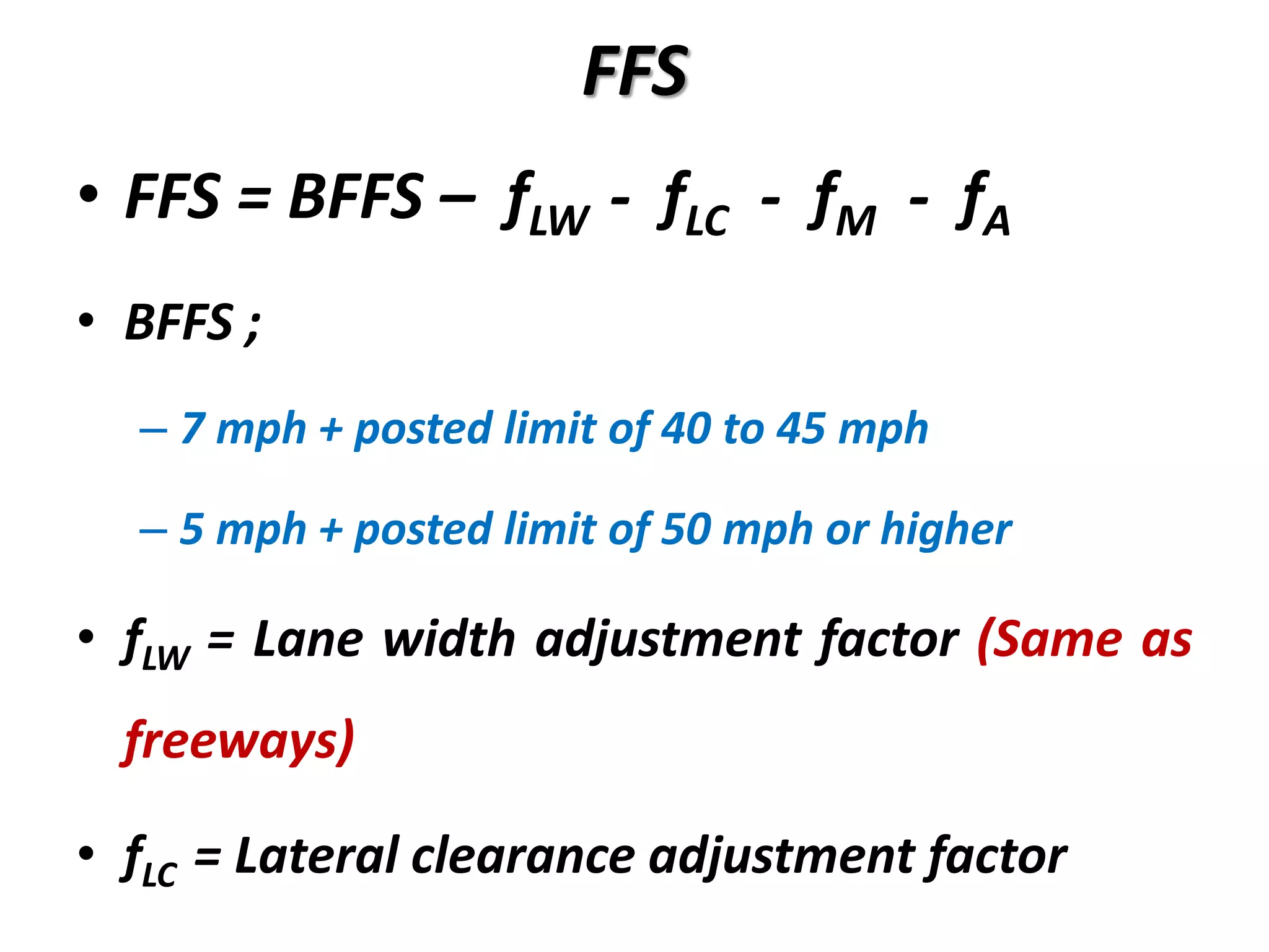 Level of service (los) multilane hwys 02 (transportation engineering) | PDF