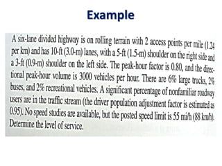 Level of service (los) multilane hwys 02 (transportation engineering) | PDF