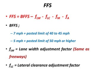 Level of service (los) multilane hwys 02 (transportation engineering) | PDF