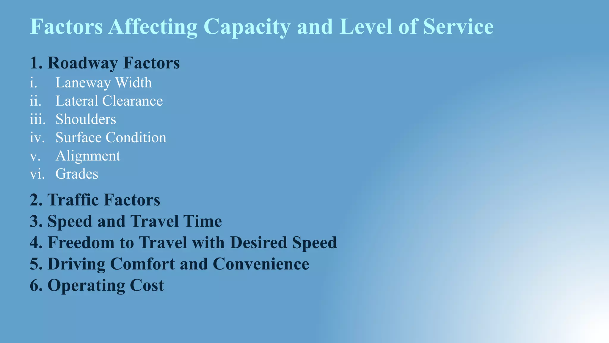 Level of Service(LOS) of a road with Calculation Method | PDF