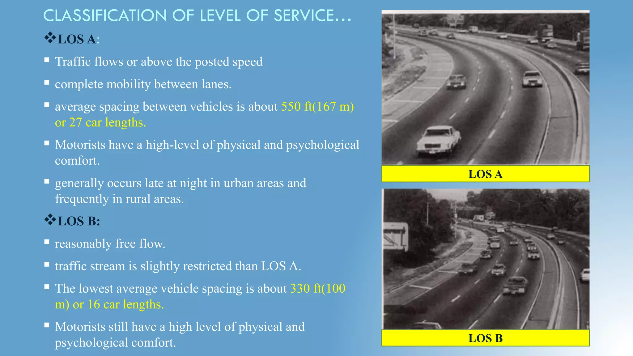Level of Service(LOS) of a road with Calculation Method | PDF