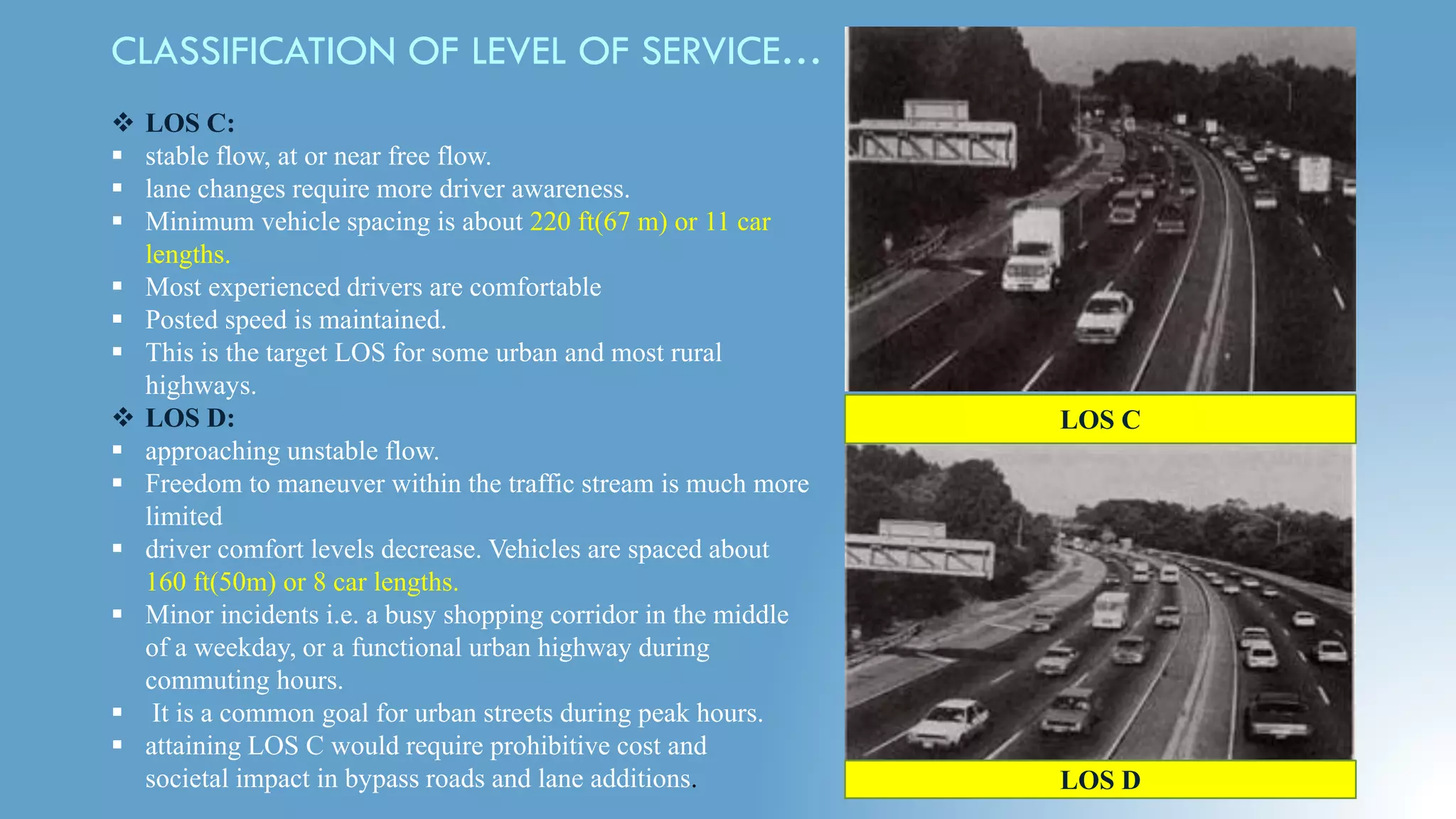Level of Service(LOS) of a road with Calculation Method | PDF