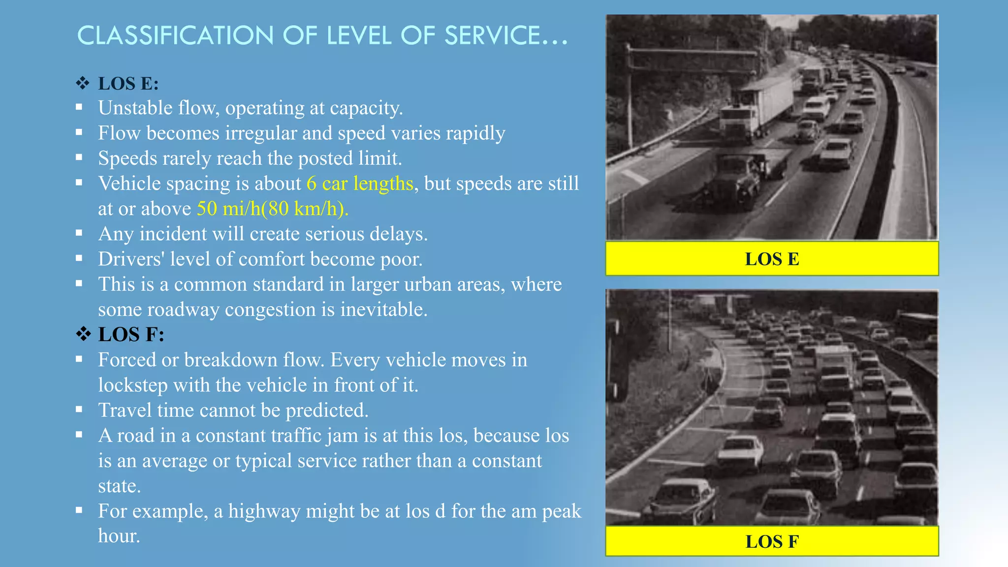 Level of Service(LOS) of a road with Calculation Method | PDF