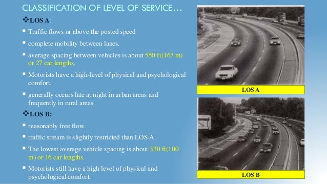 Level of Service(LOS) of a road with Calculation Method