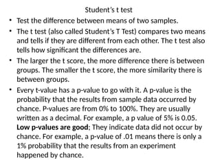 Levelof significance t test biostatisctics | PPTX
