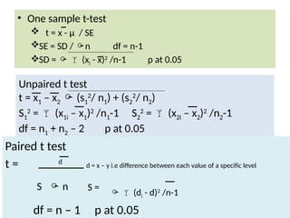 Levelof significance t test biostatisctics | PPTX