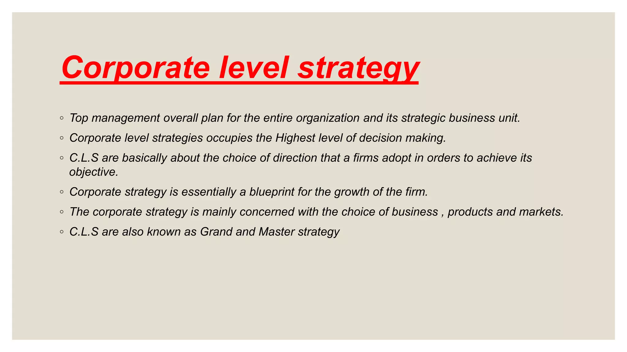 Level of strategy | PPTX | Business Administration | Business