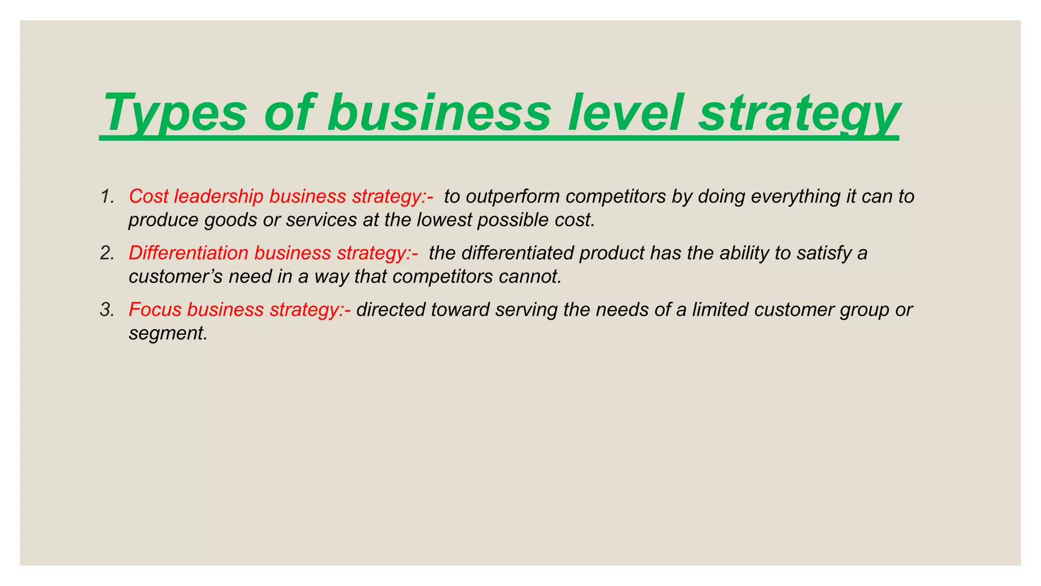 Level of strategy | PPTX | Business Administration | Business