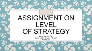 Level of strategy | PPTX