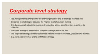 Level of strategy | PPTX