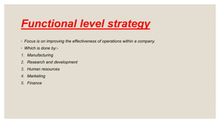 Level of strategy | PPTX | Business Administration | Business