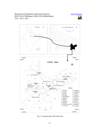 Level of urbanisation in varanasi and its adjoining districts of state ...