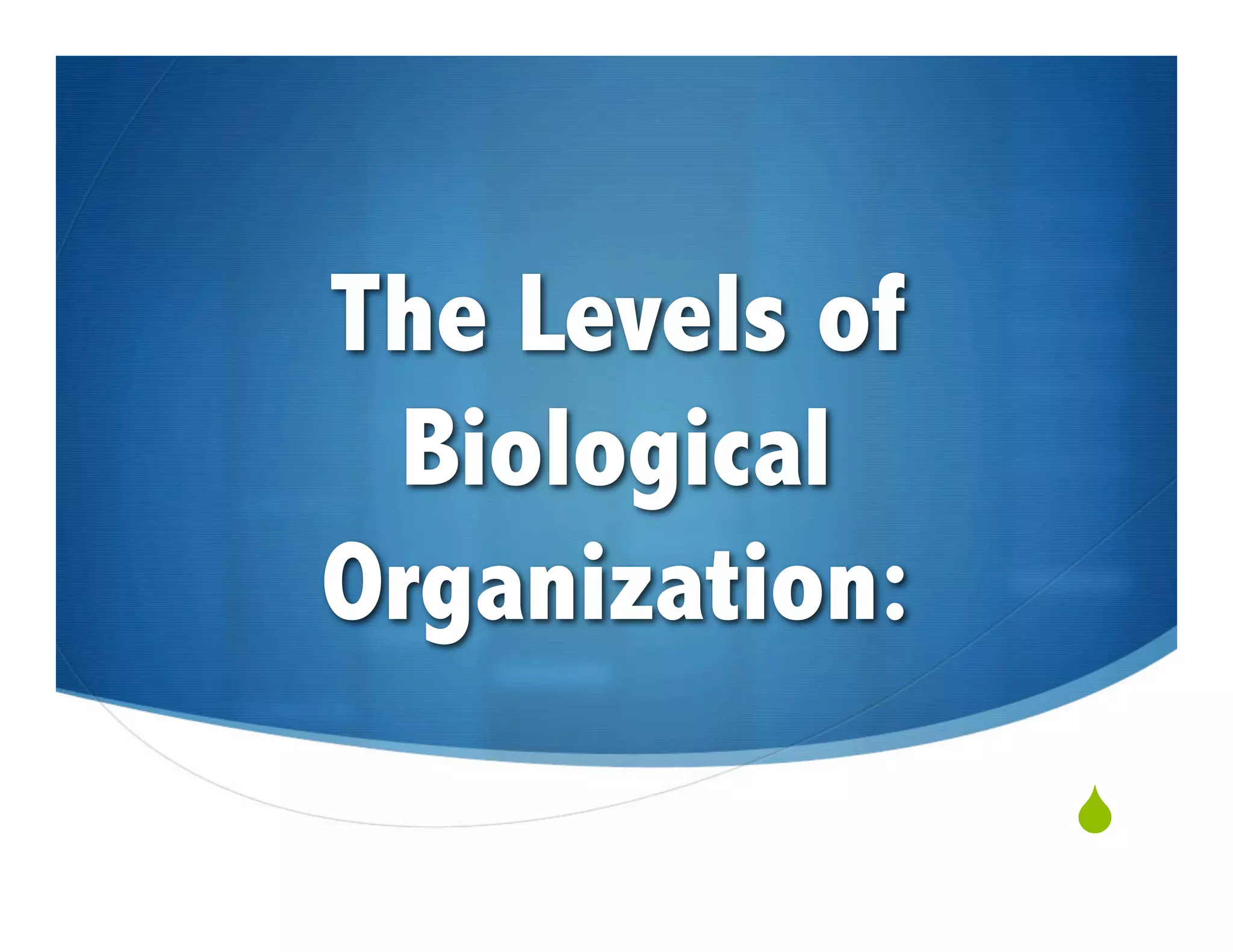 Levels Of Bio Organization | PPT