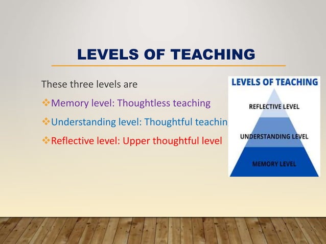 Levels and Phases of Teaching