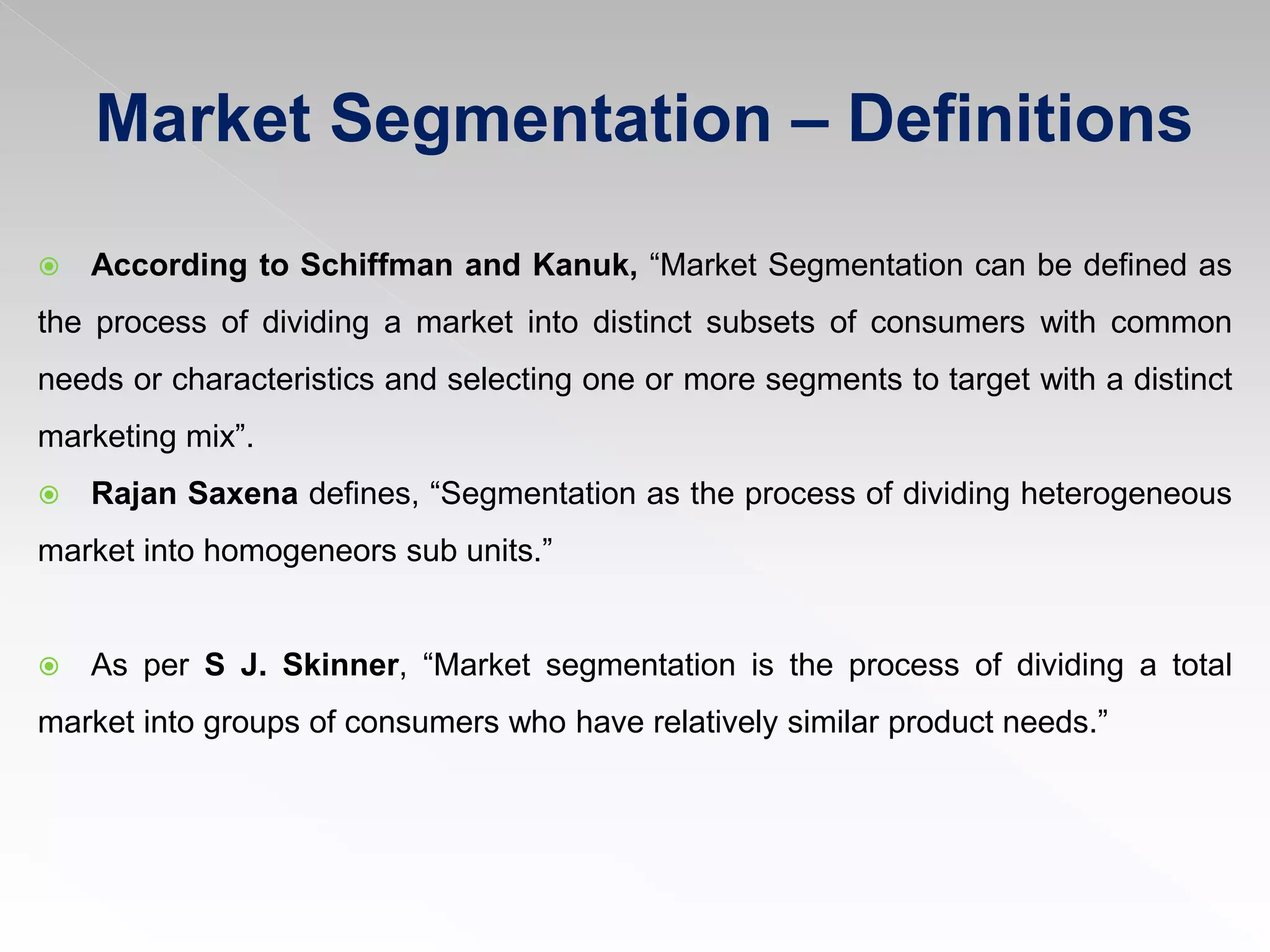 Levels and Pattern of Market Segmentation | PPTX