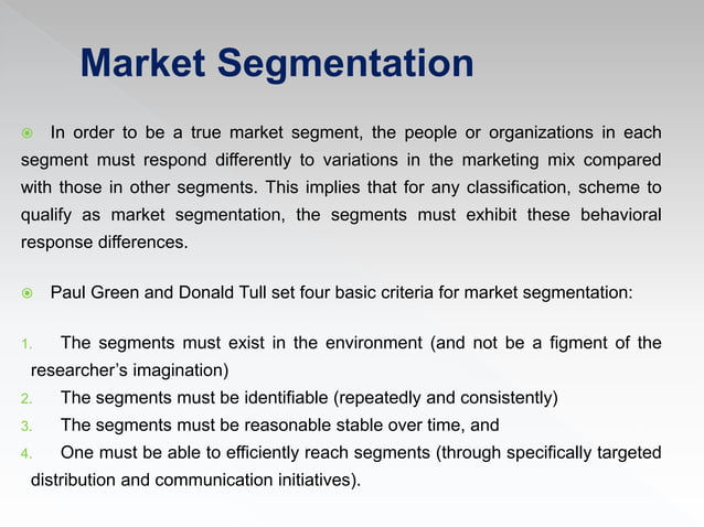 Levels and Pattern of Market Segmentation | PPTX | Marketing and ...