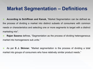Levels and Pattern of Market Segmentation | PPTX