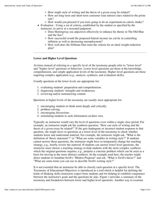 Levels and types_of_questions | PDF