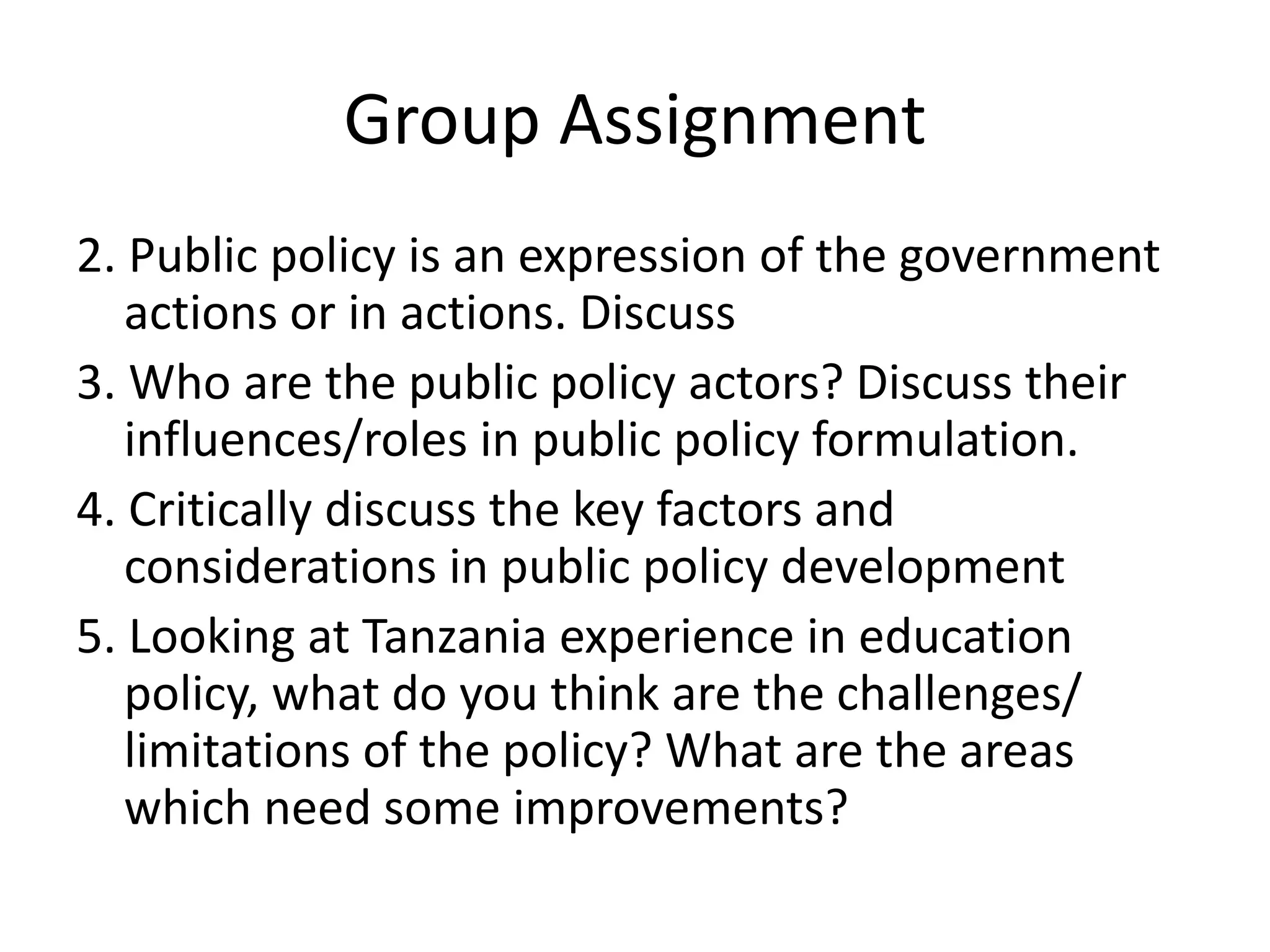 Levels and typologies of public policy | PPTX