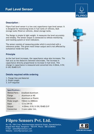 Level Sensor | PDF