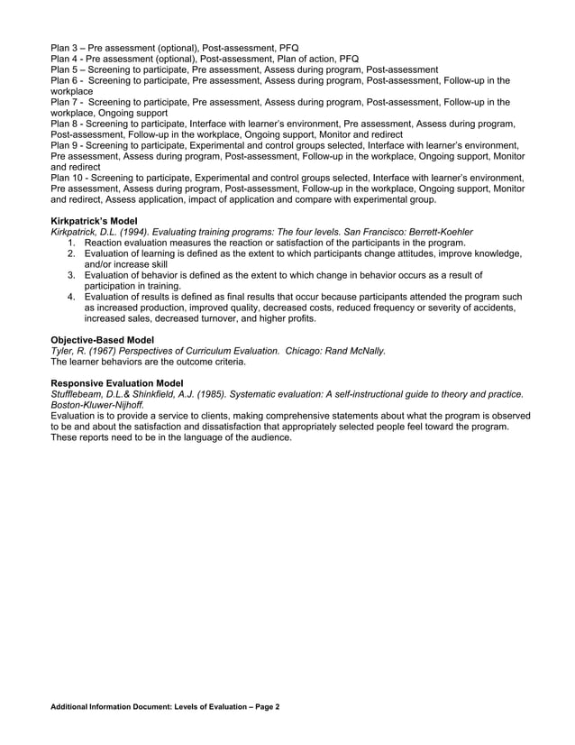 Levels evaluation models | PDF | Educational Assessment | Education