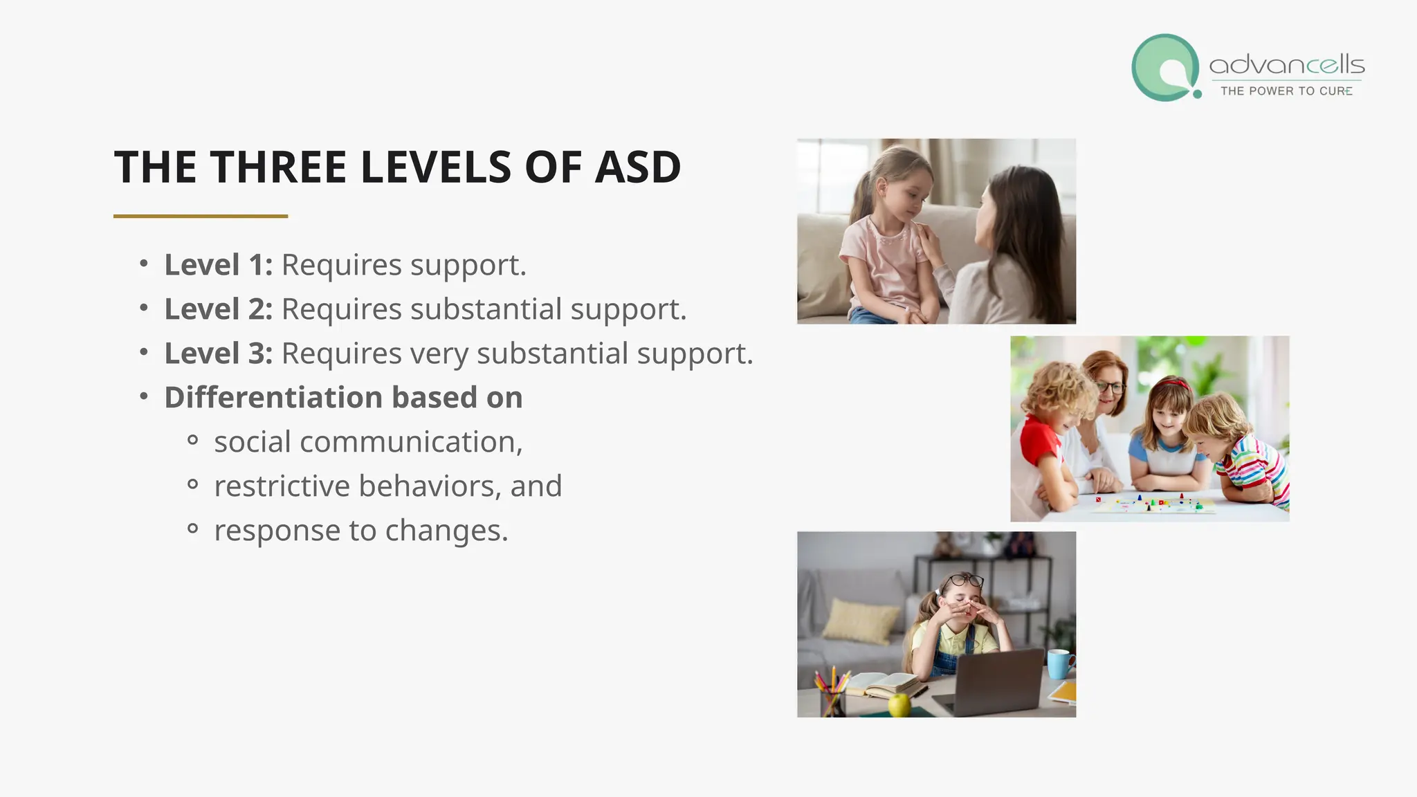 Levels of Autism Spectrum Disorder || Advancells | PPTX