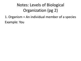 Levels of biological organization | PPT