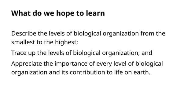 Levels of Biological Organization Updated | PPT
