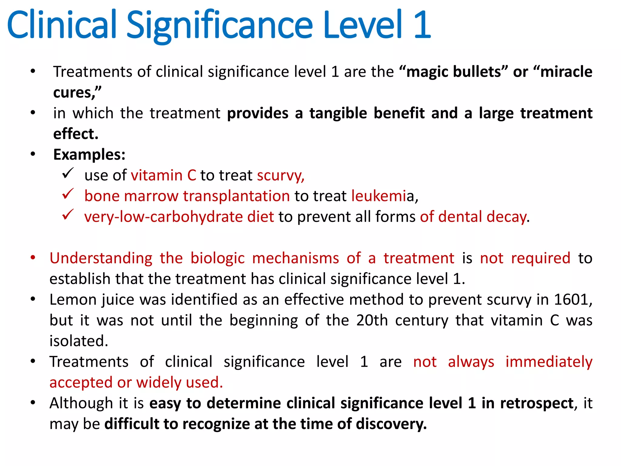 Levels of clinical significance | PPTX