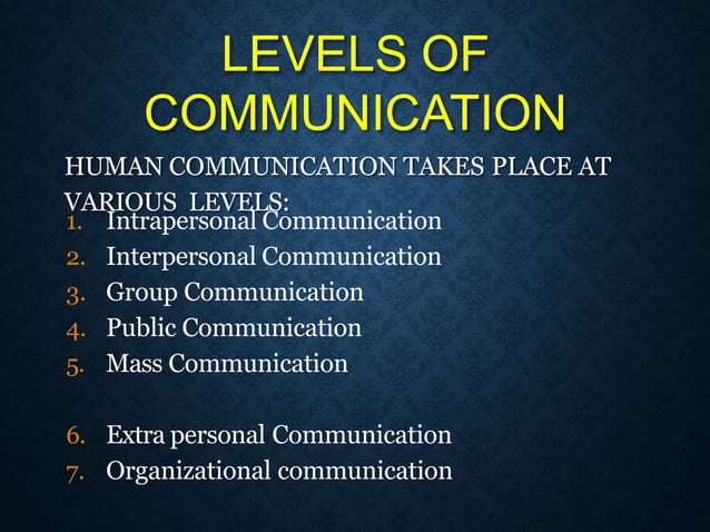 levels of communication.pptx | Computer Networking | Computing