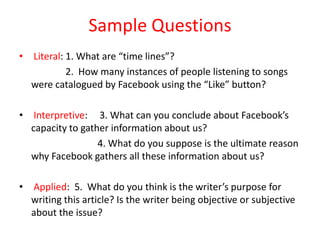 Levels of comprehension-LET Review | PPTX