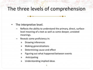 Levels of comprehension-LET Review | PPTX