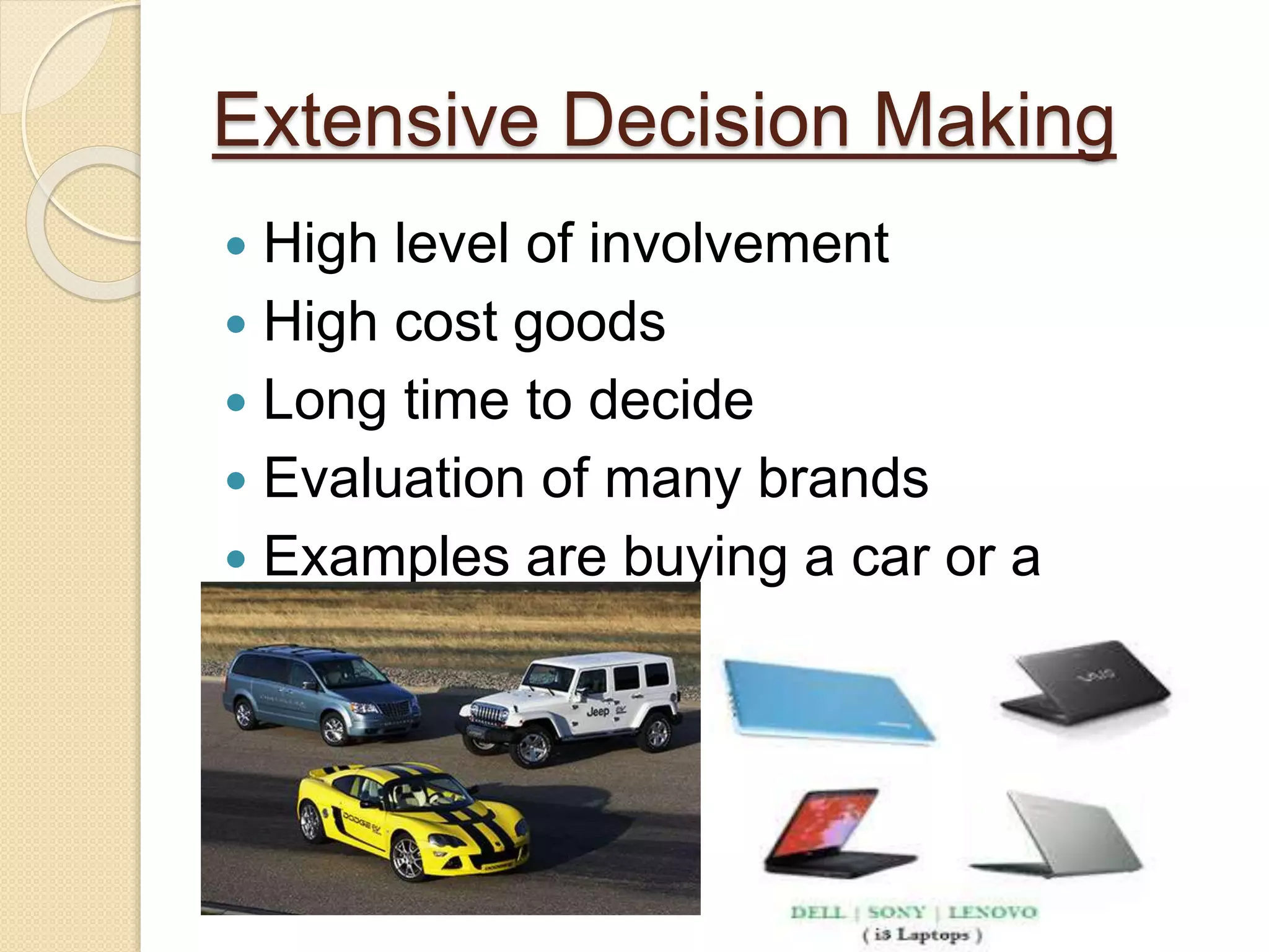 Levels of Consumer Decision making & A model of Consumer Decision ...