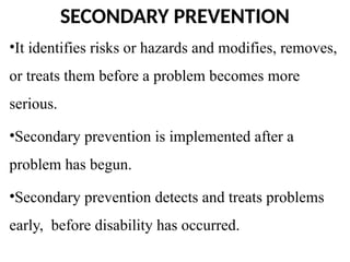 levels of disease prevention.pptx For public health | PPTX