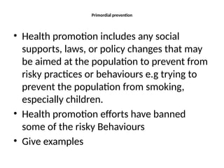 levels of disease prevention.pptx For public health | PPT