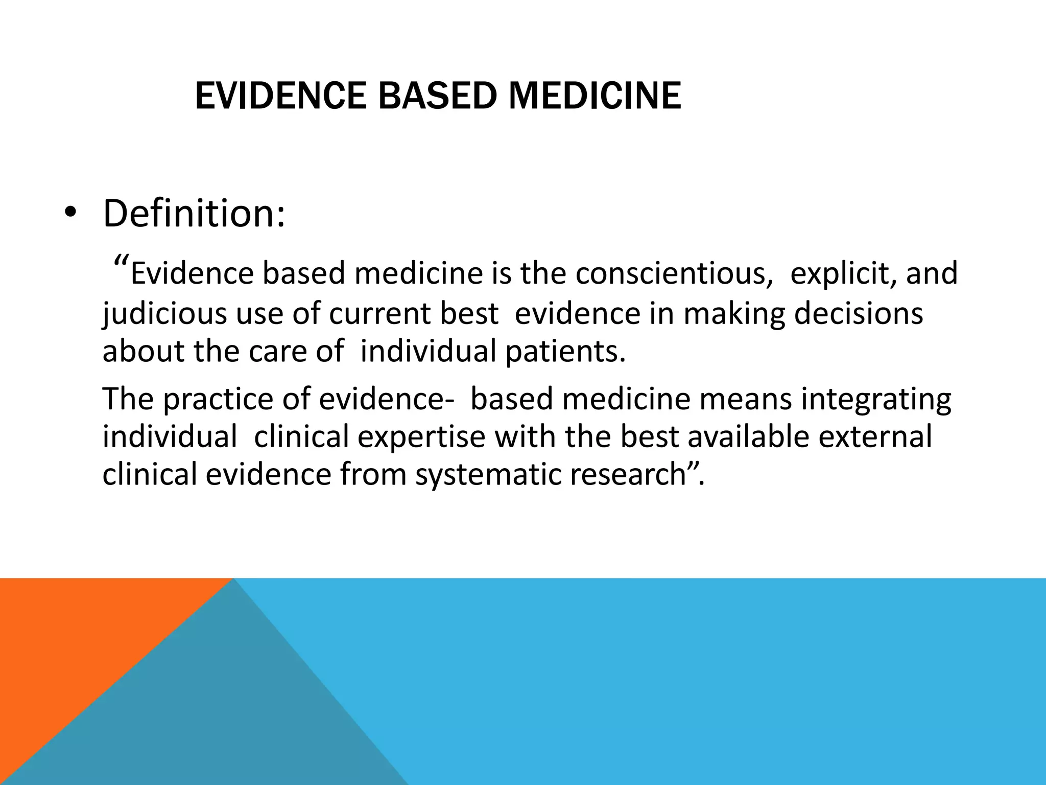 Levels of evidence and design of clinical trail | PPTX