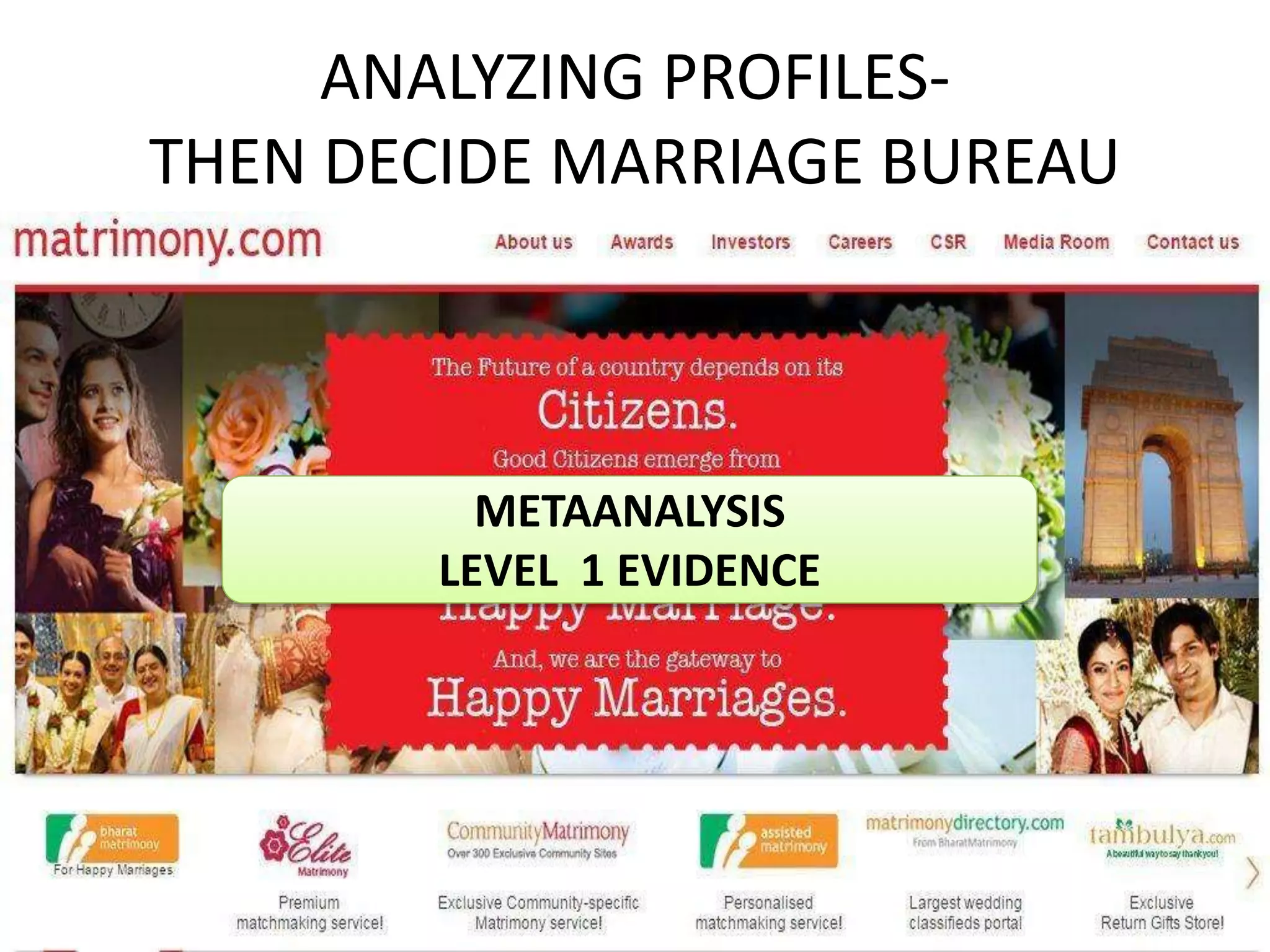 LEVELS OF EVIDENCE IN MEDICINE THROUGH MARRIAGE EXAMPLES | PPTX