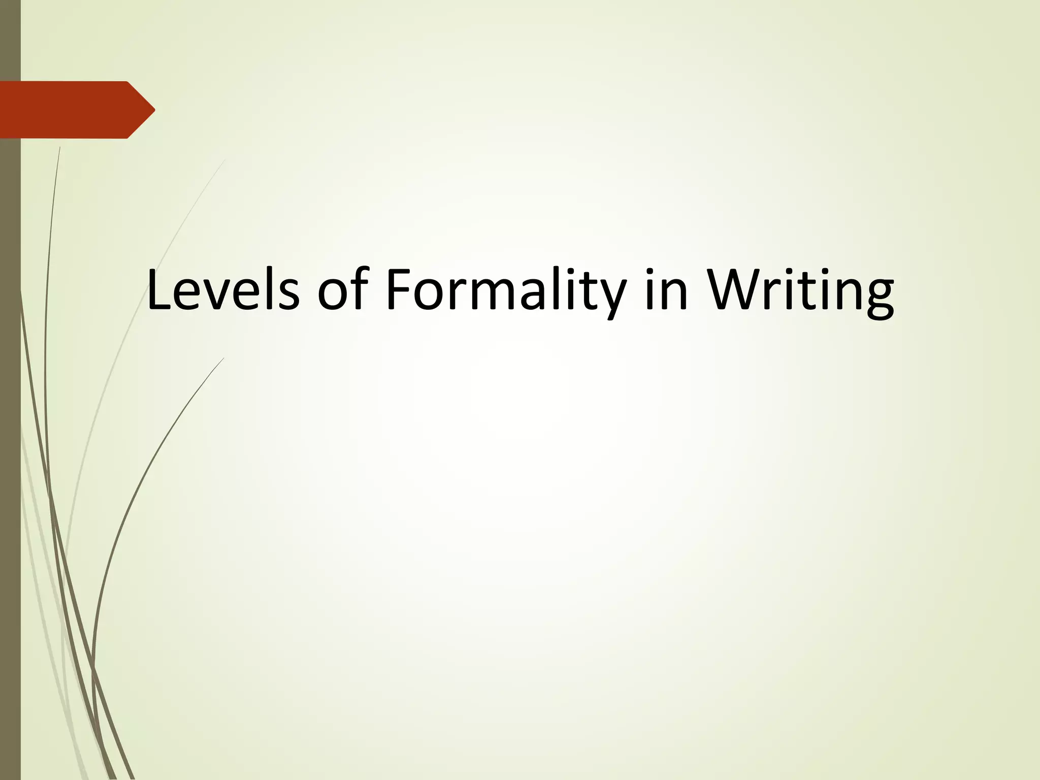 Writing - Formality & Audience | PPTX